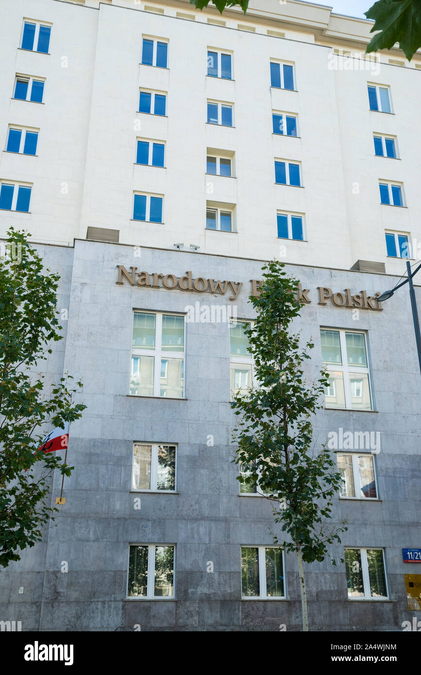 The headquarters of National Bank of Poland in Warsaw, Poland Stock ...