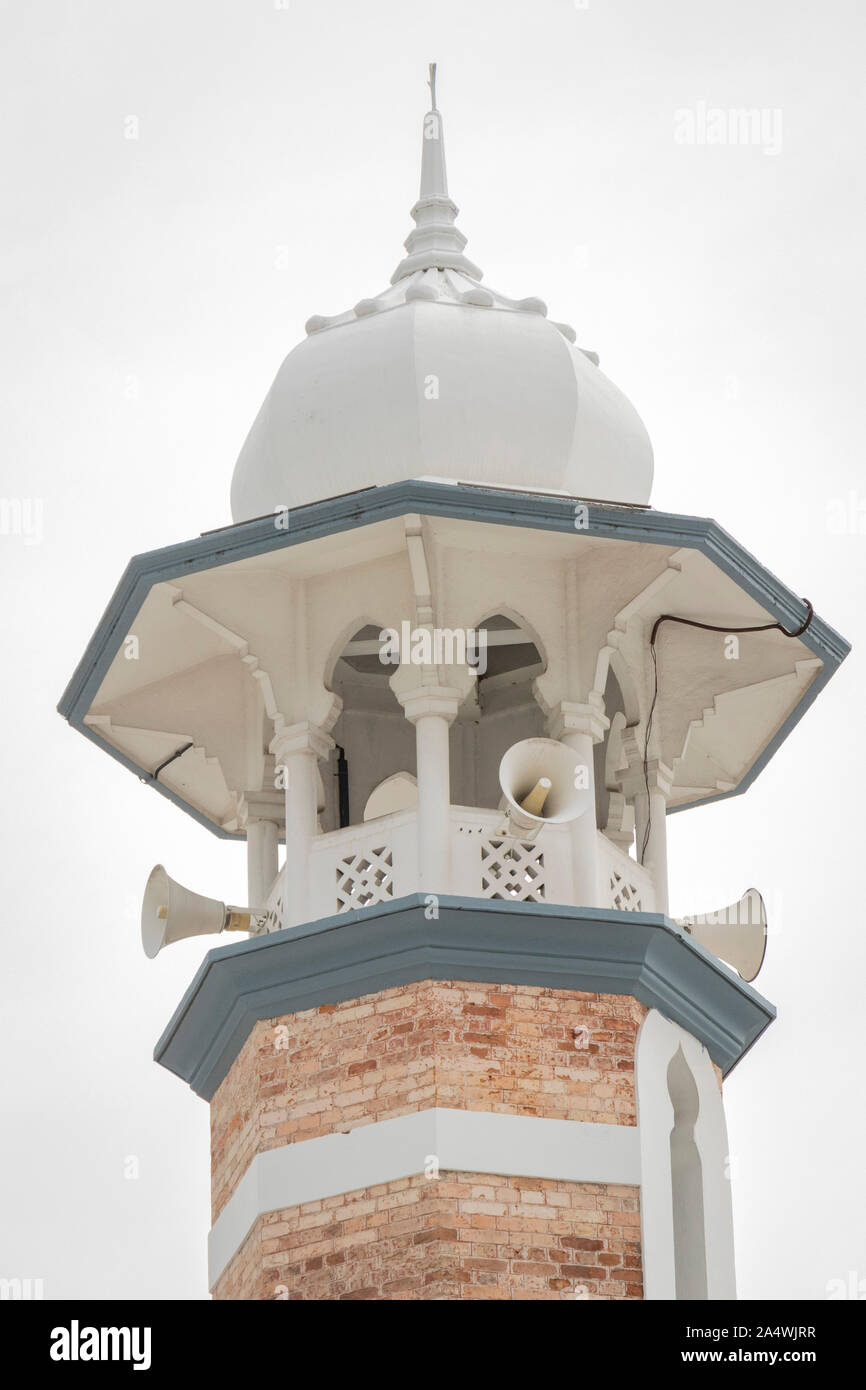 tower minaret of the masjid Jamek mosque in Kuala Lumpur Malaysia used ...