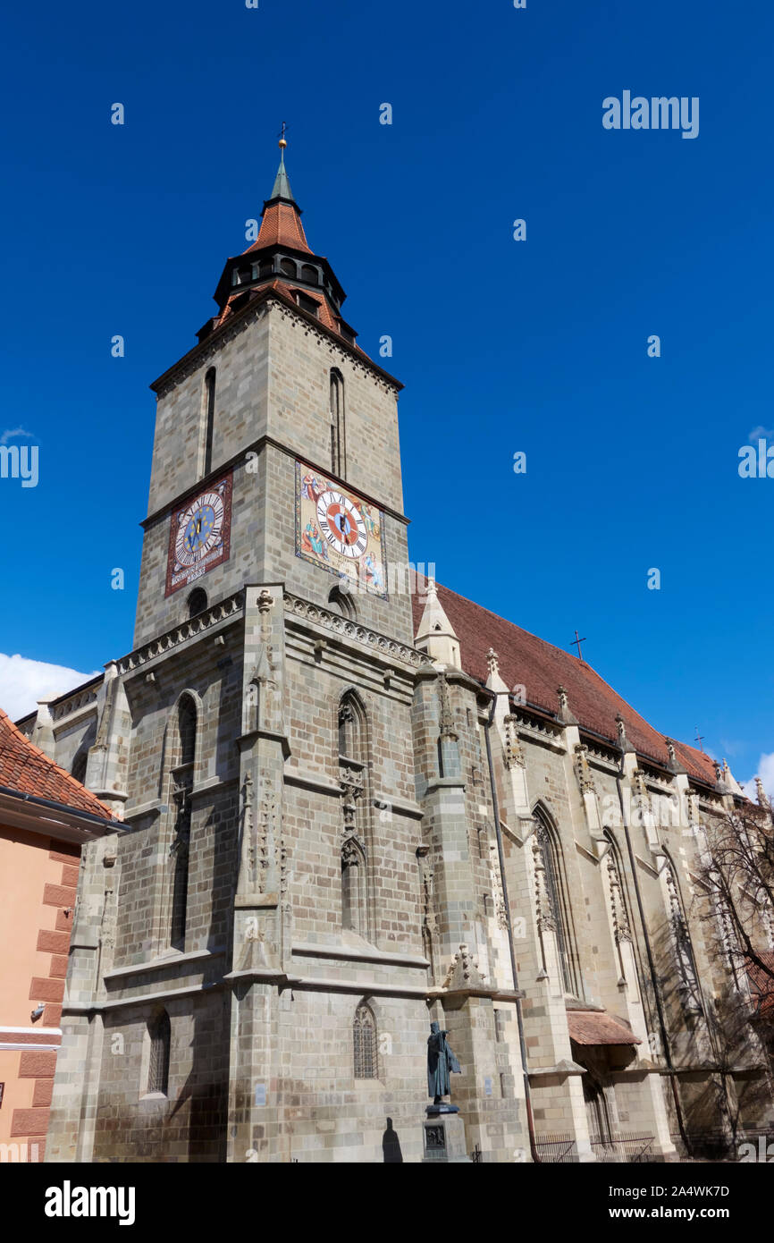 The Black Church (Biserica Neagră), Brasov, Transylvania, Romania Stock ...