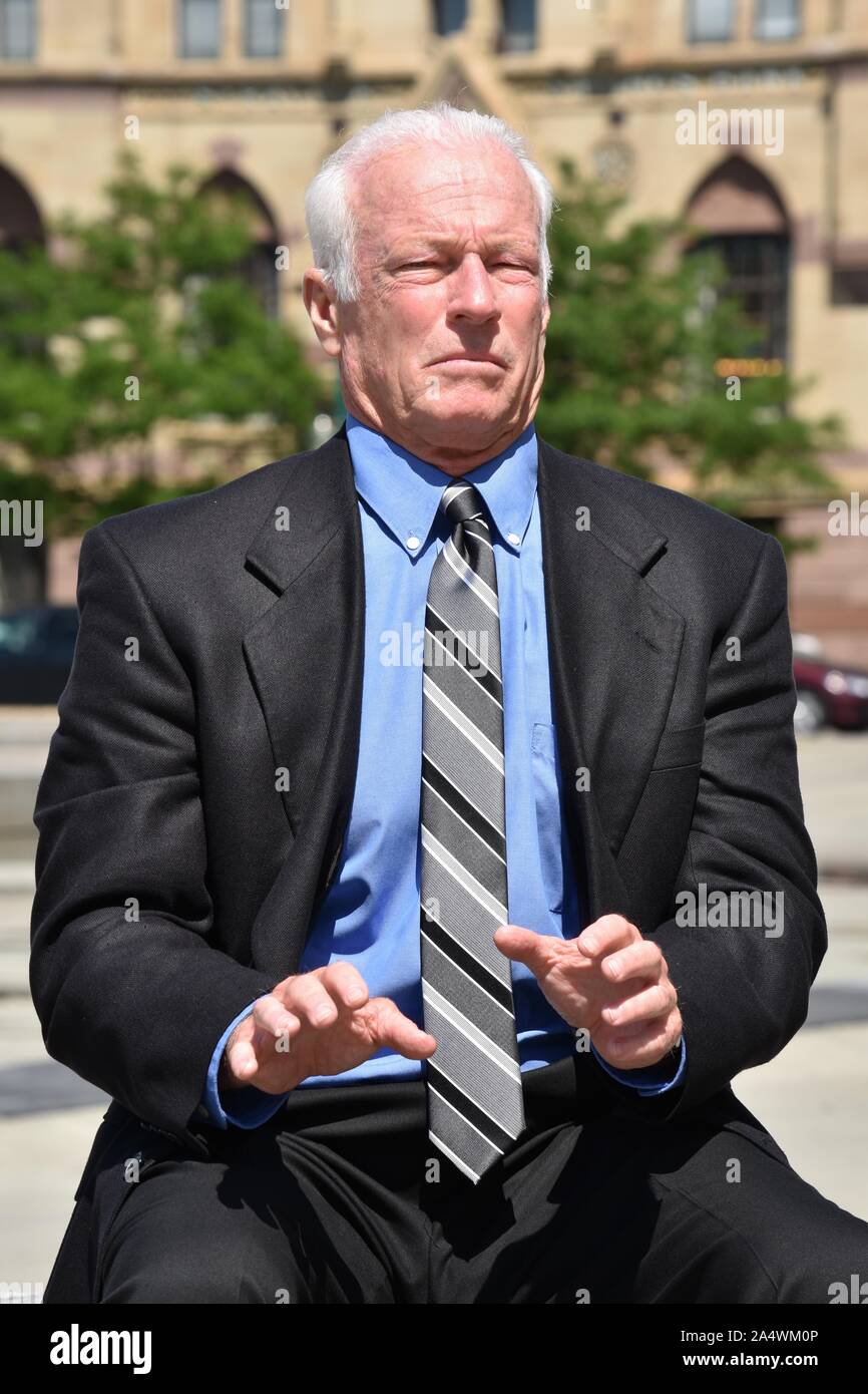 An Adult Senior Investor Afraid Stock Photo - Alamy