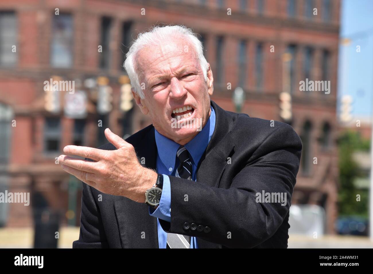 An Angry Adult Senior Business Man Stock Photo - Alamy