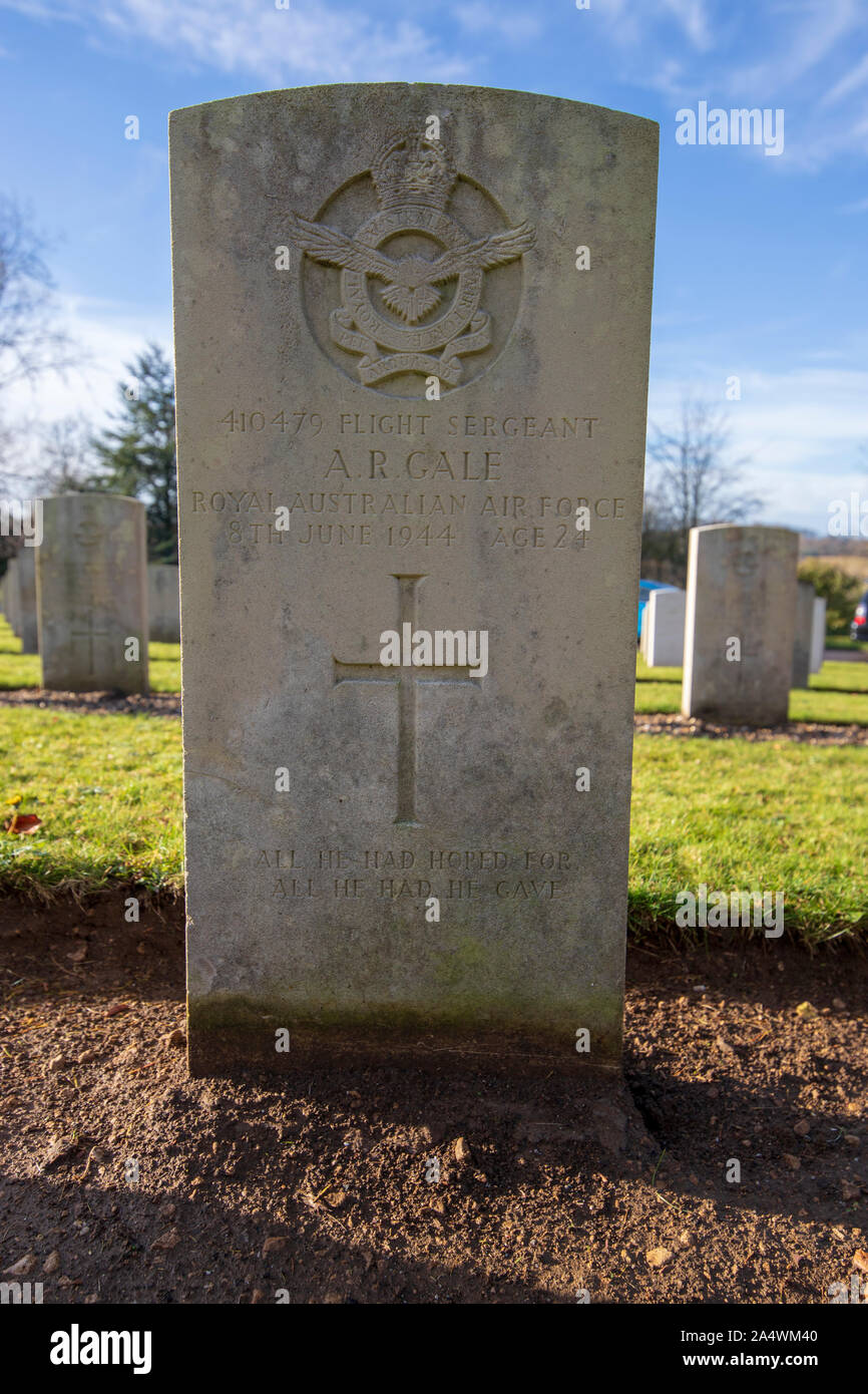 Commonwealth War Graves Commission Grave of Alan Rutherford Gale of the ...