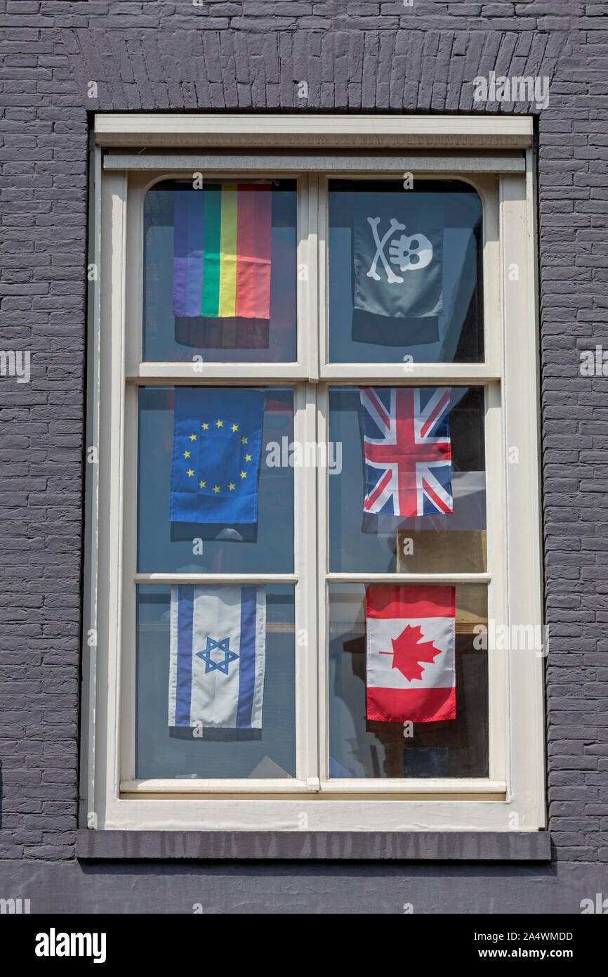 Many Various International World Flags in Window Stock Photo - Alamy