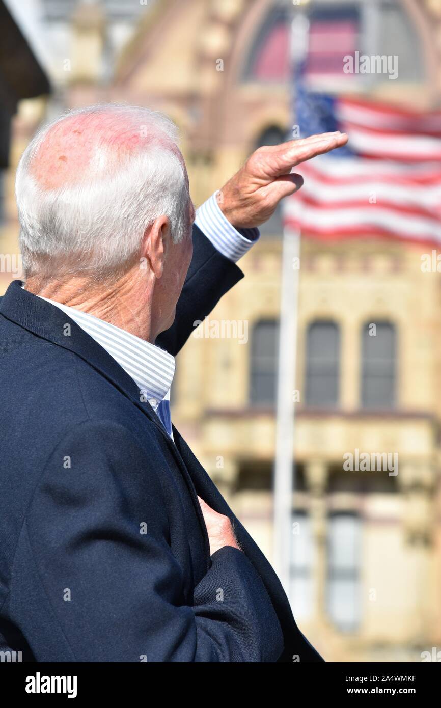 Bald Older Politician Stock Photo - Alamy