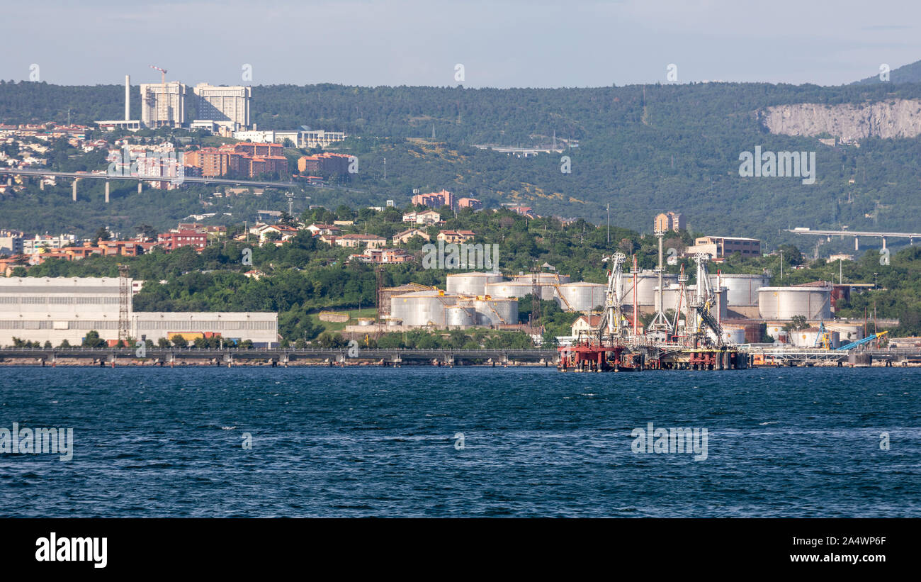 Oil Storage Tanks and Terminal in Trieste Italy Stock Photo - Alamy
