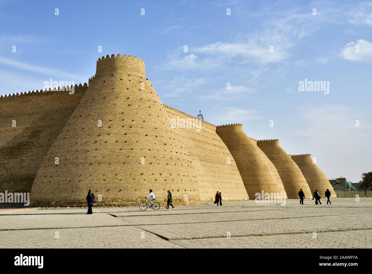 City walls. Ark fortress, Bukhara, a UNESCO World Heritage Site ...