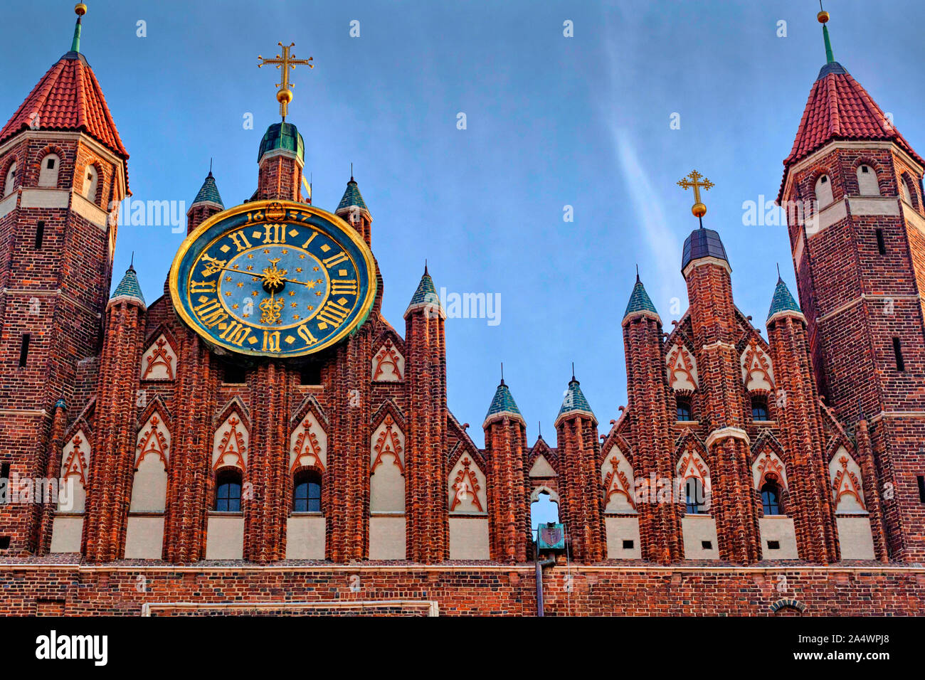 Gold plated clock made in 1637 year by master Jan Konnautke on northern ...