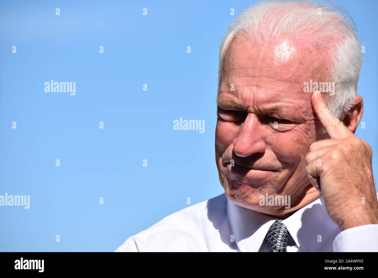An Adult Senior Investor Thinking Isolated Stock Photo - Alamy
