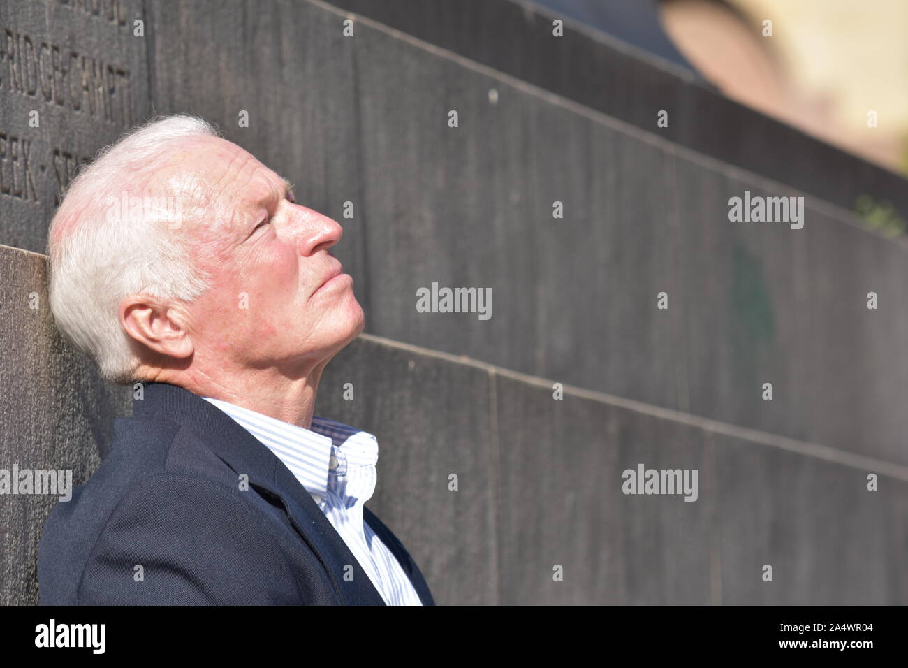 Adult Senior Business Man Wondering Downtown Stock Photo - Alamy