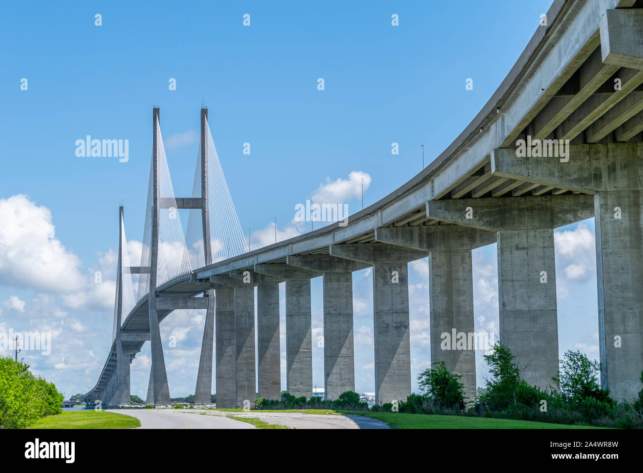Large concret cable bridge in Georgia USA Stock Photo - Alamy