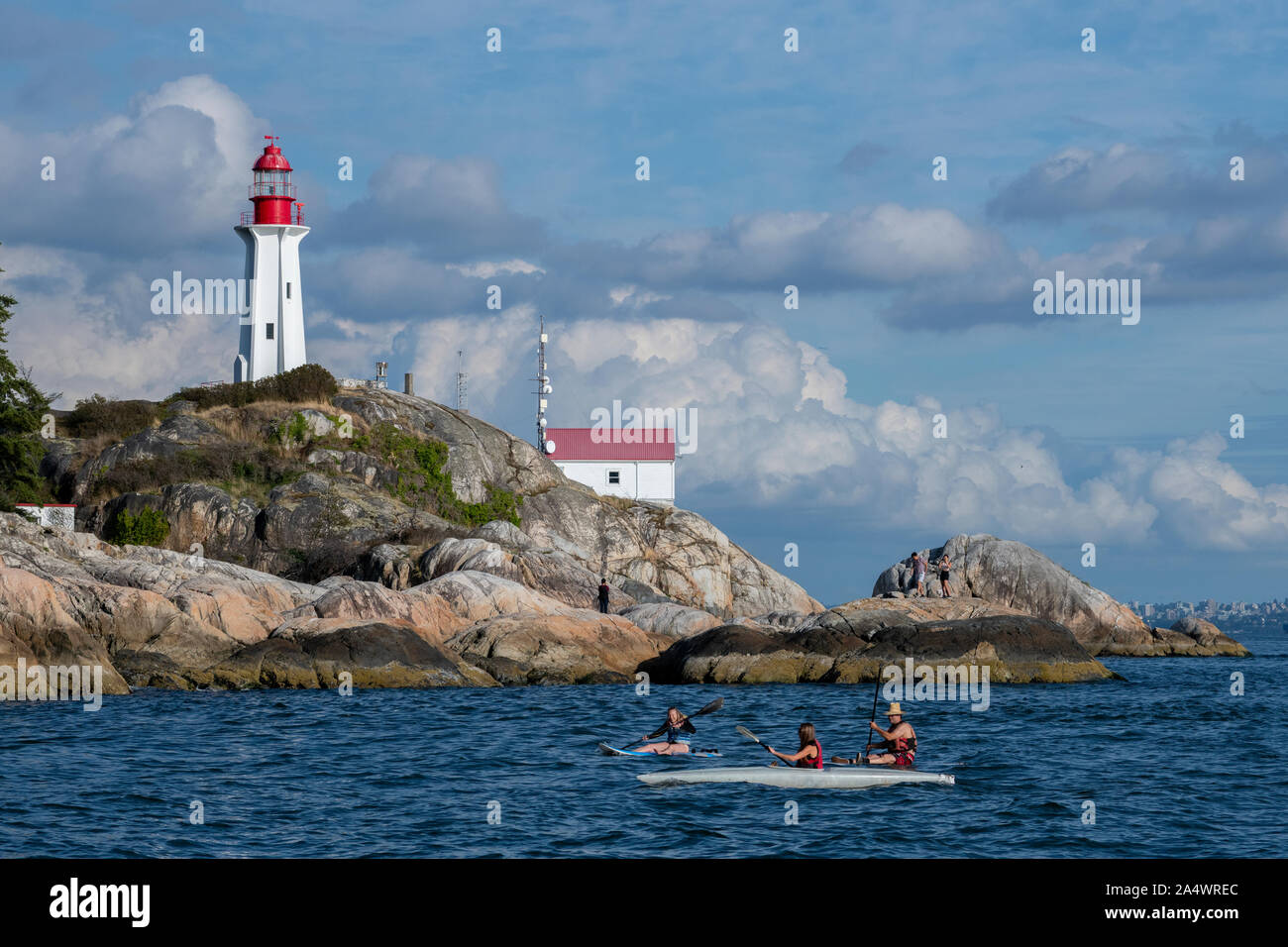 Canada, British Columbia, West Vancouver, Burrard Inlet. Kayaking in ...