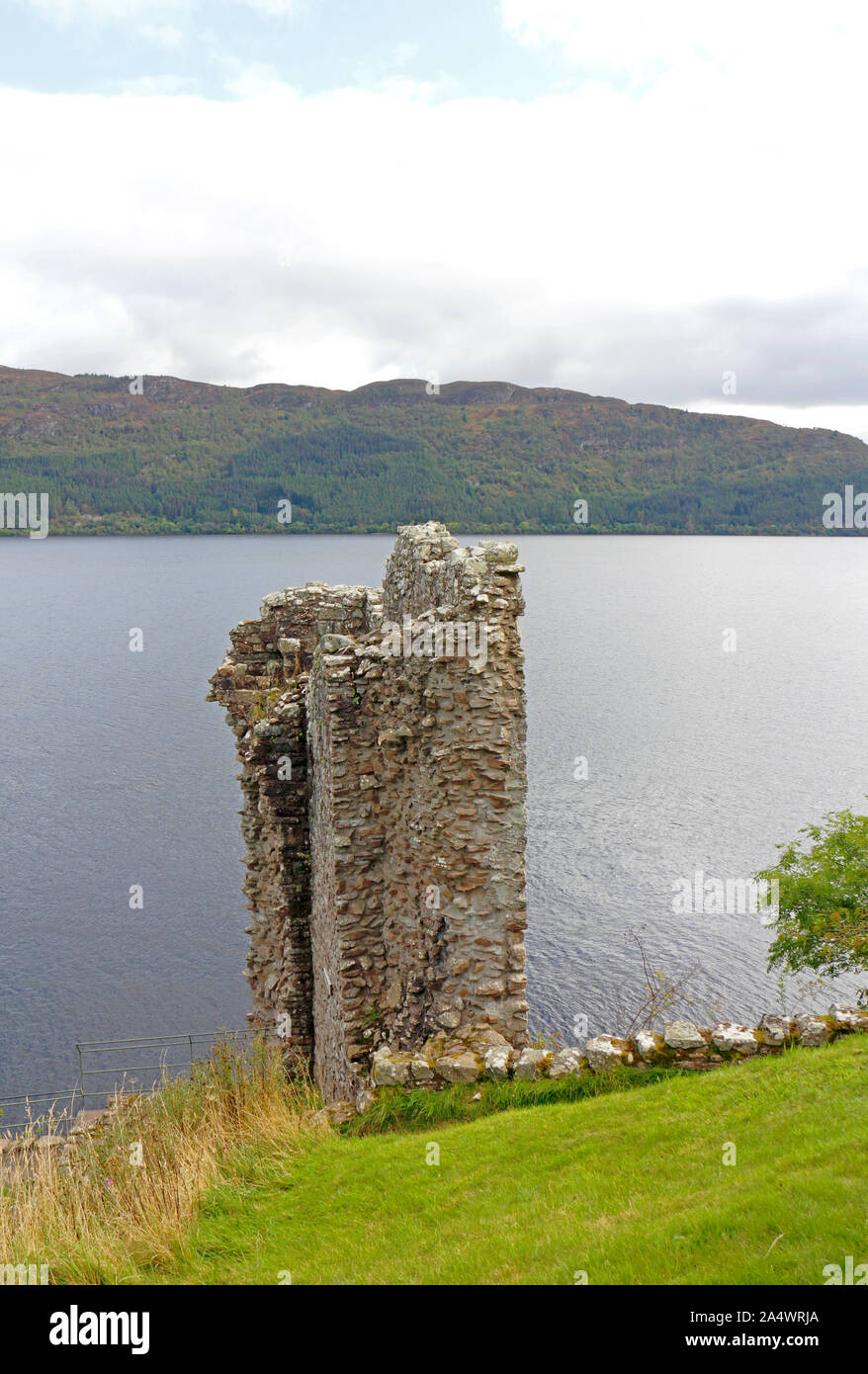 A view of a ruined section by the Watergate at Urquhart Castle ...