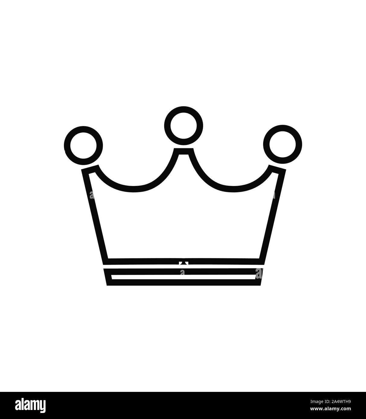Simple crown line icon vector isolated on white Stock Vector Image ...