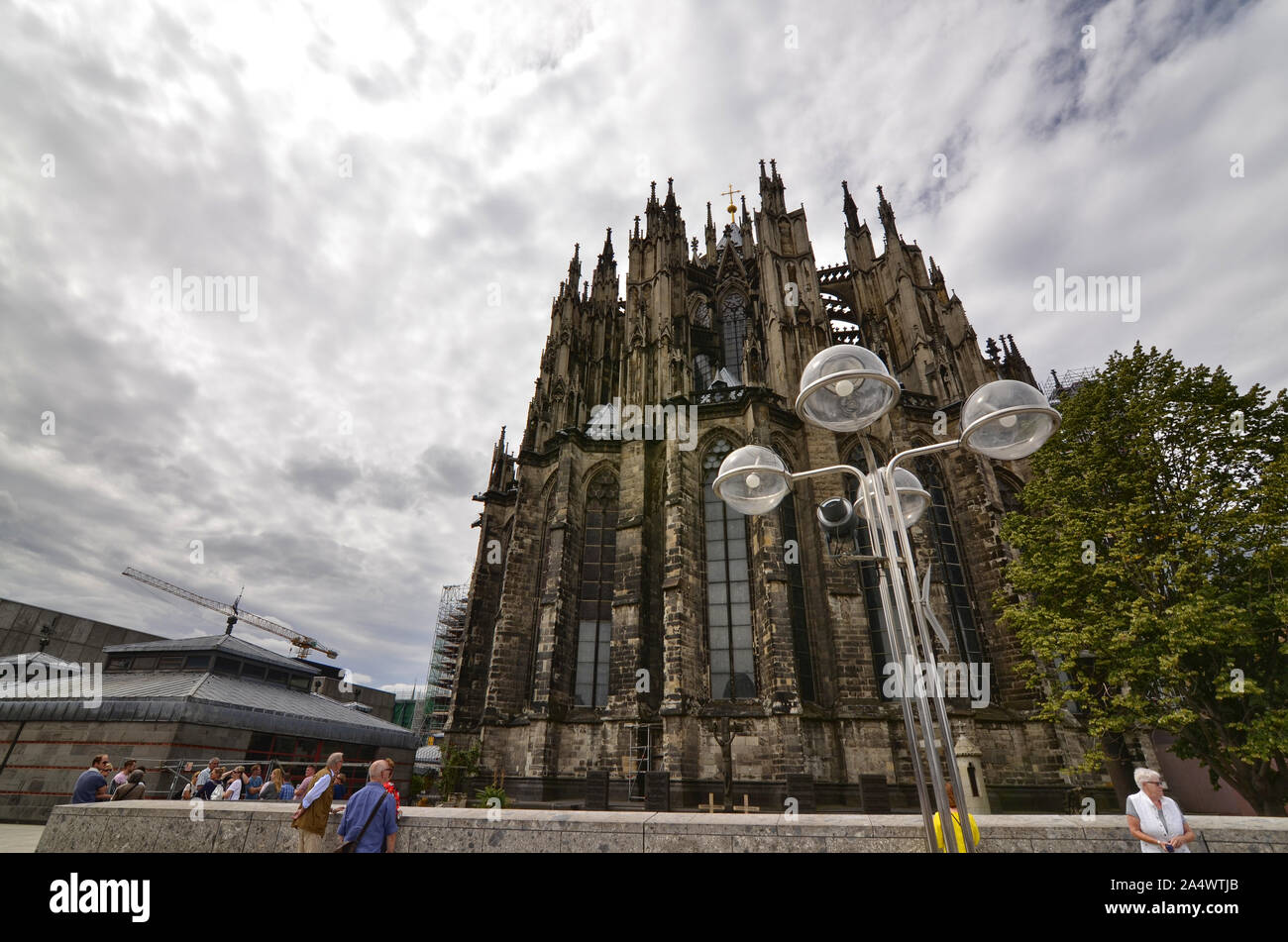 Cologne, Germany, August 2019. The cathedral also in the back is ...