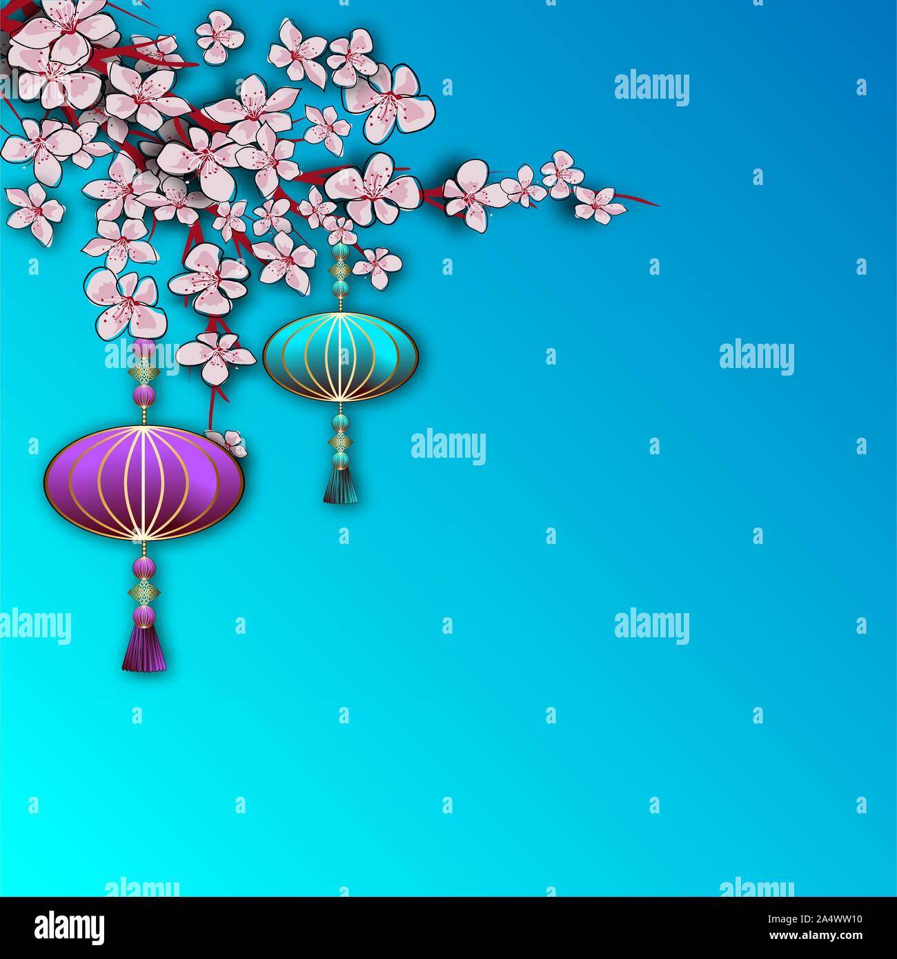 Chinese sakura for concept design. Cherry blossom. Beautiful design ...