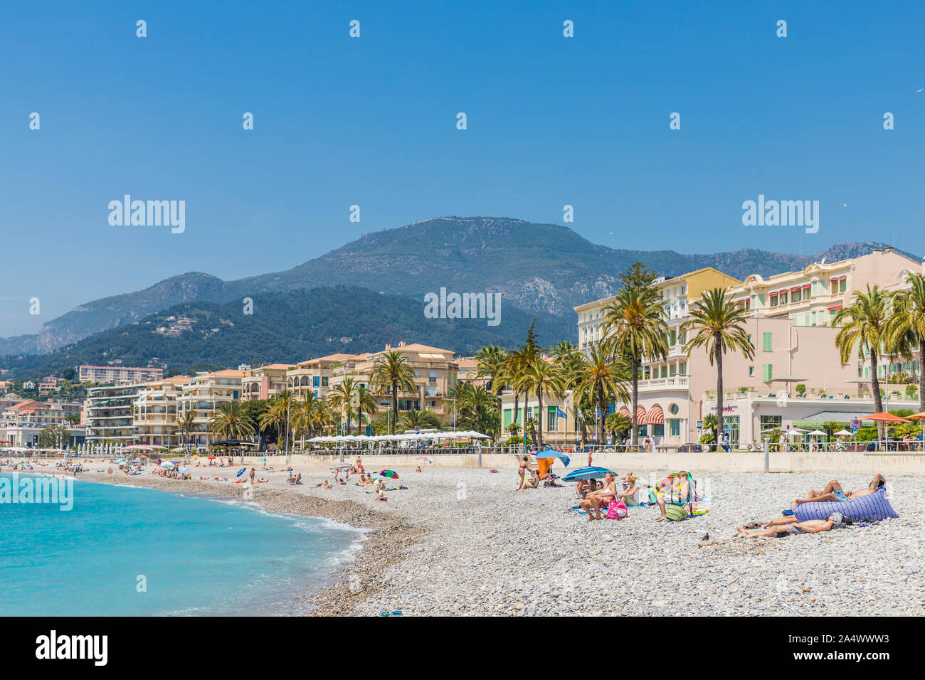 A view in Menton in France Stock Photo - Alamy