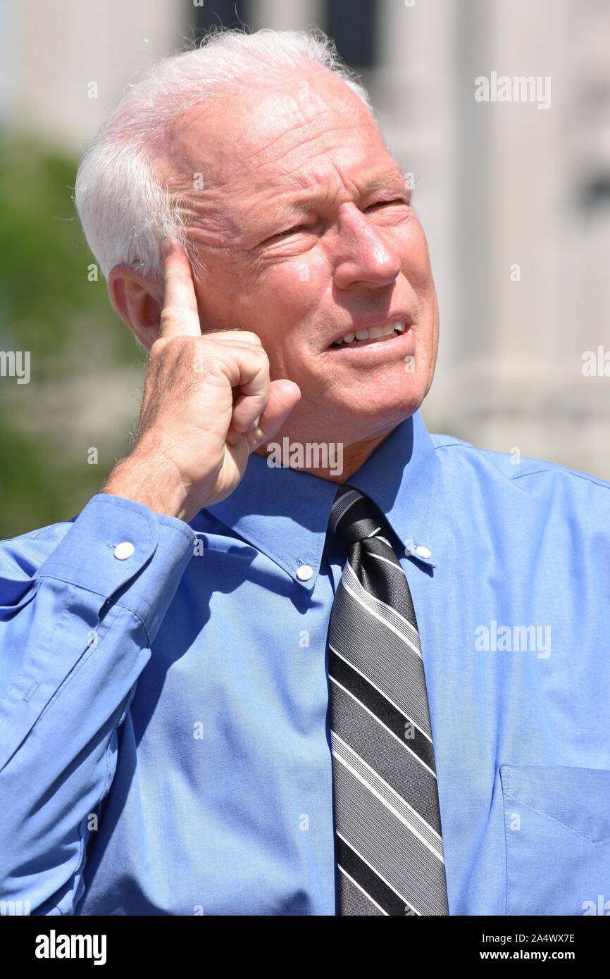 Adult Senior Business Executive Making A Decision Stock Photo - Alamy