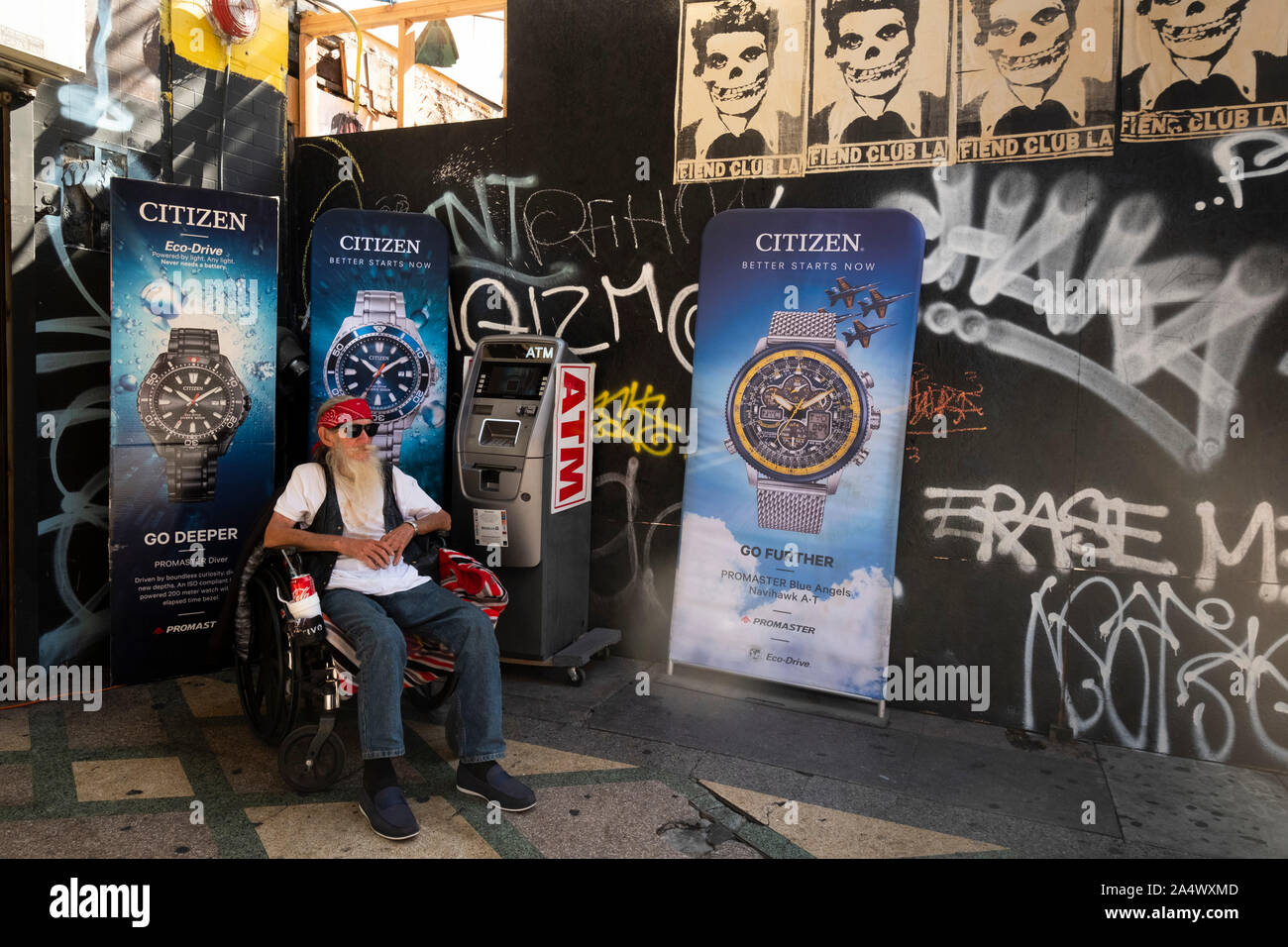 Jimmy, homeless man, Broadway, construction site, Broadway, Los Angeles ...