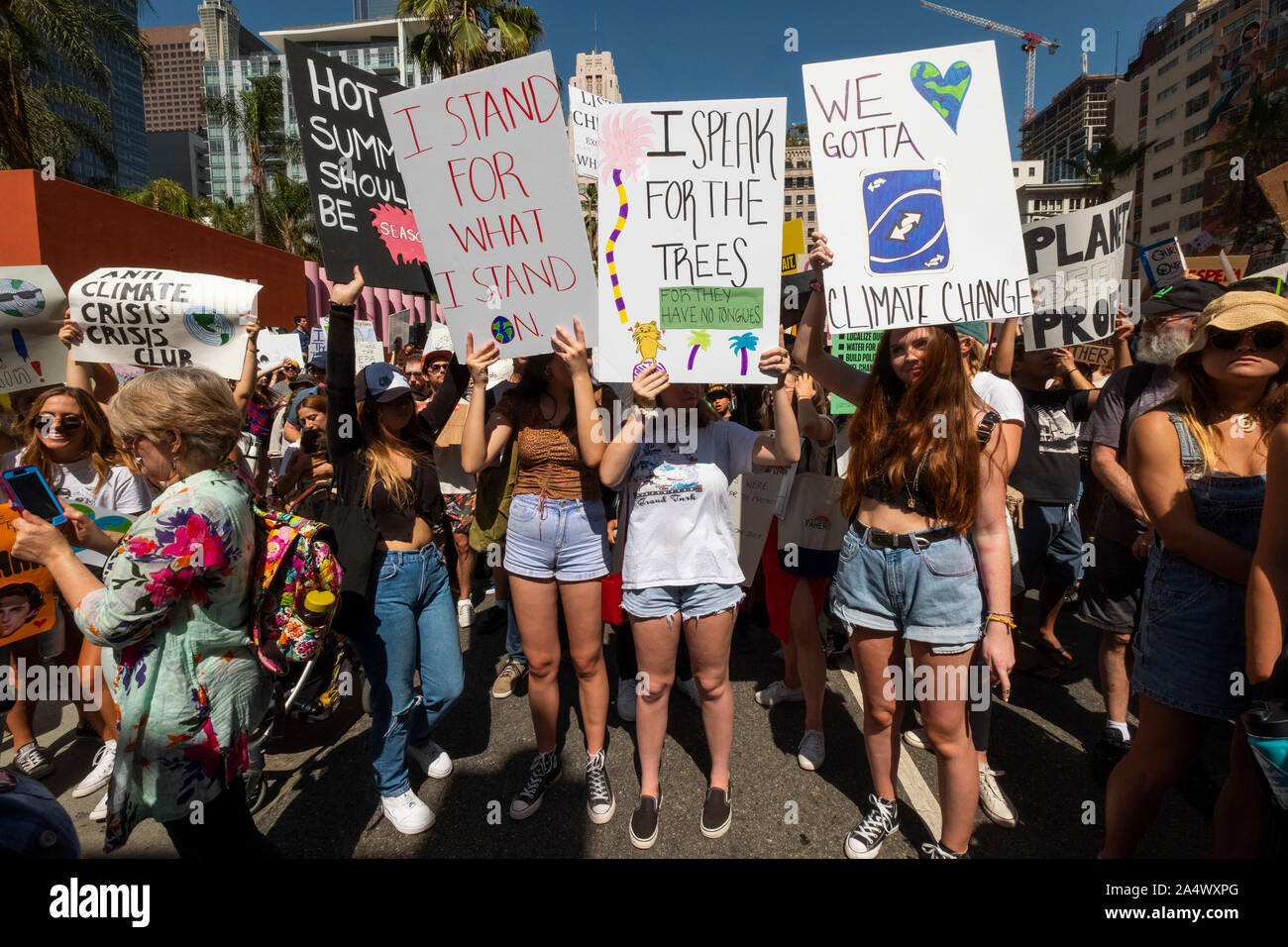 The Great Climate Strike, Pershing Square, 09/20/2019. Los Angeles ...