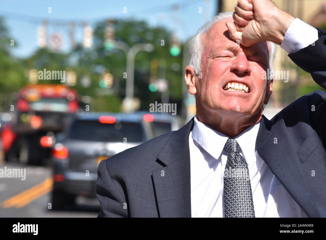 Adult Senior Investor Under Stress Downtown Stock Photo - Alamy