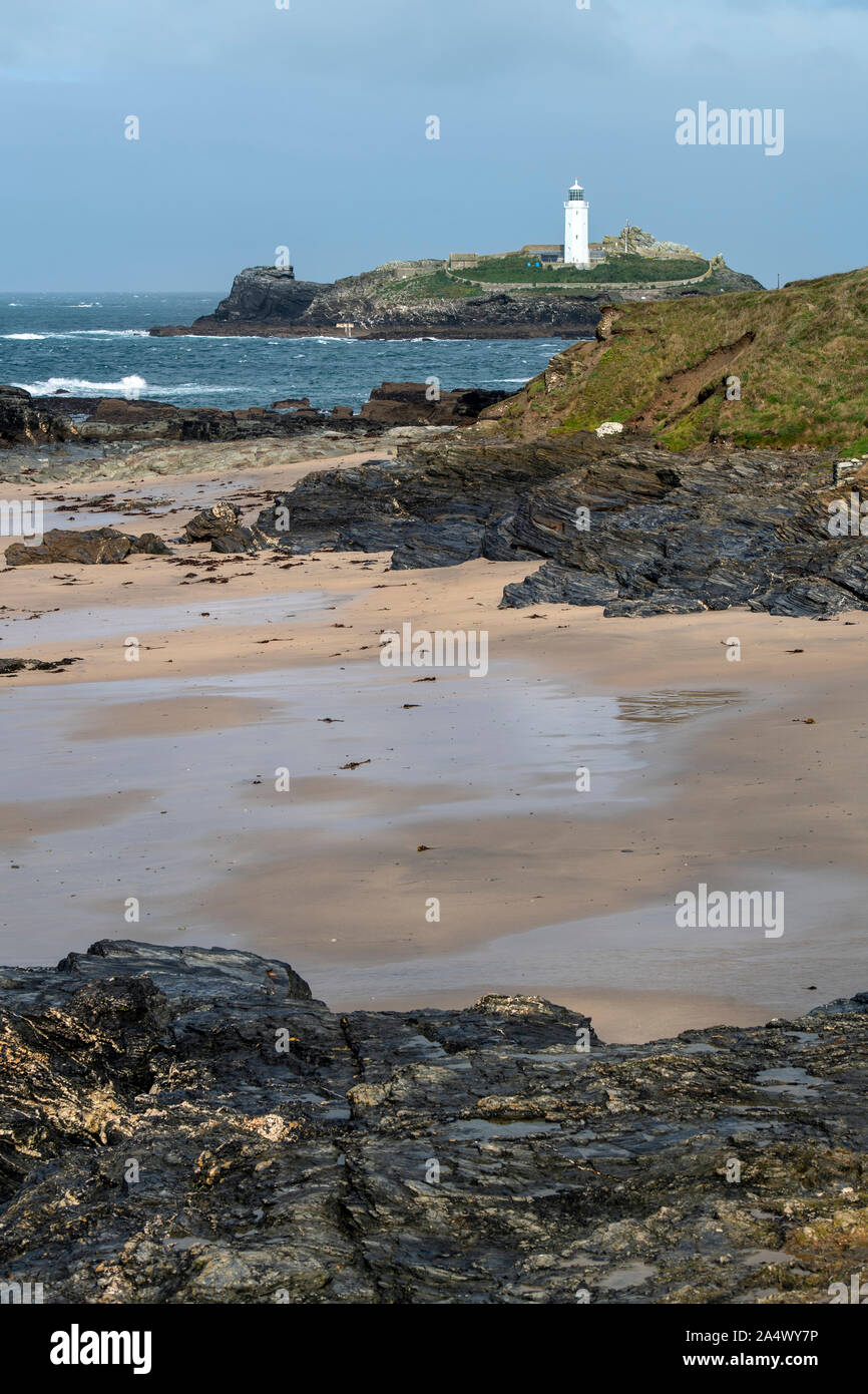 Godrevy lighthouse in Cornwall, England, UK Stock Photo - Alamy