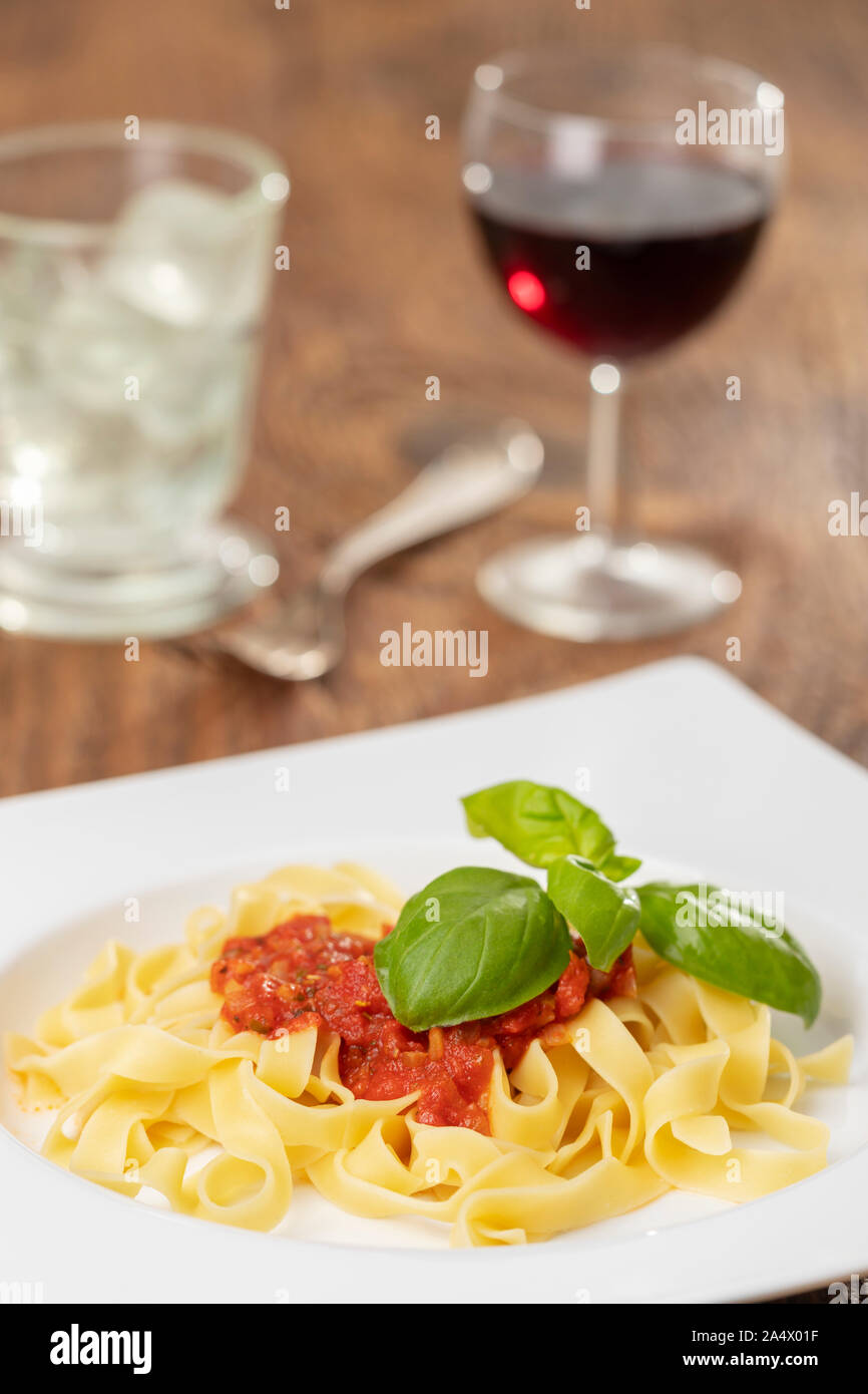 italian tagliatella pasta with tomato sauce Stock Photo - Alamy