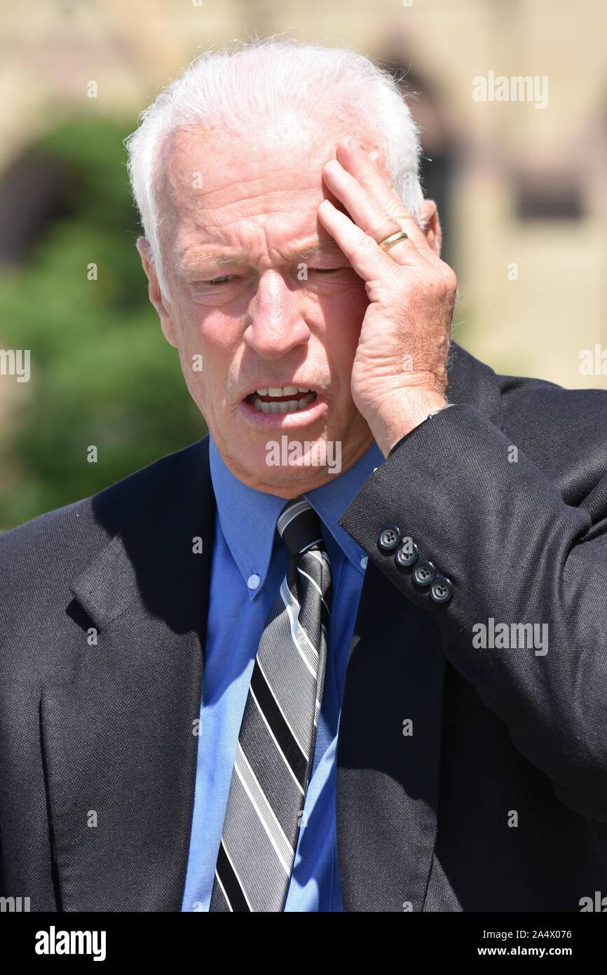 Adult Senior Business Man Under Stress Wearing Business Suit Stock ...