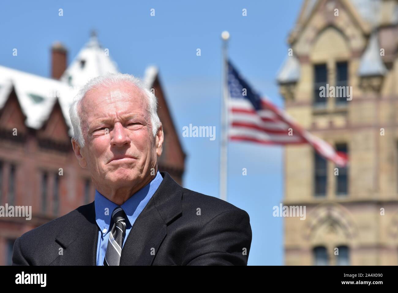 Serious Adult Senior Person Wearing Suit And Tie Stock Photo - Alamy