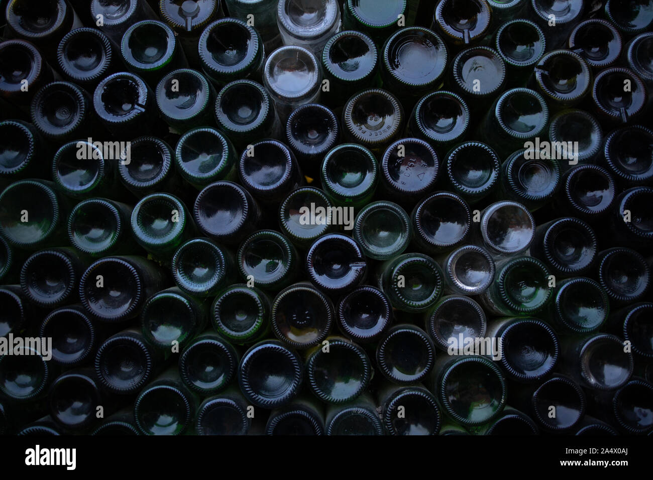 Glass bottles wall design hi-res stock photography and images - Alamy