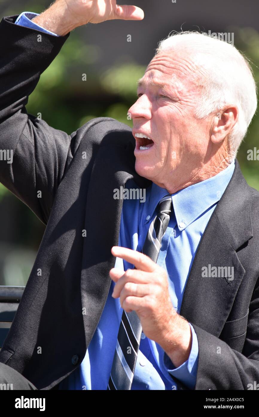 Adult Senior Business Man Under Stress Sitting Stock Photo - Alamy