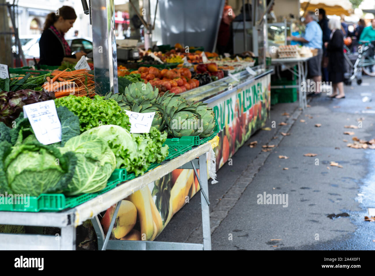 Market produce in Geneva Stock Photo - Alamy