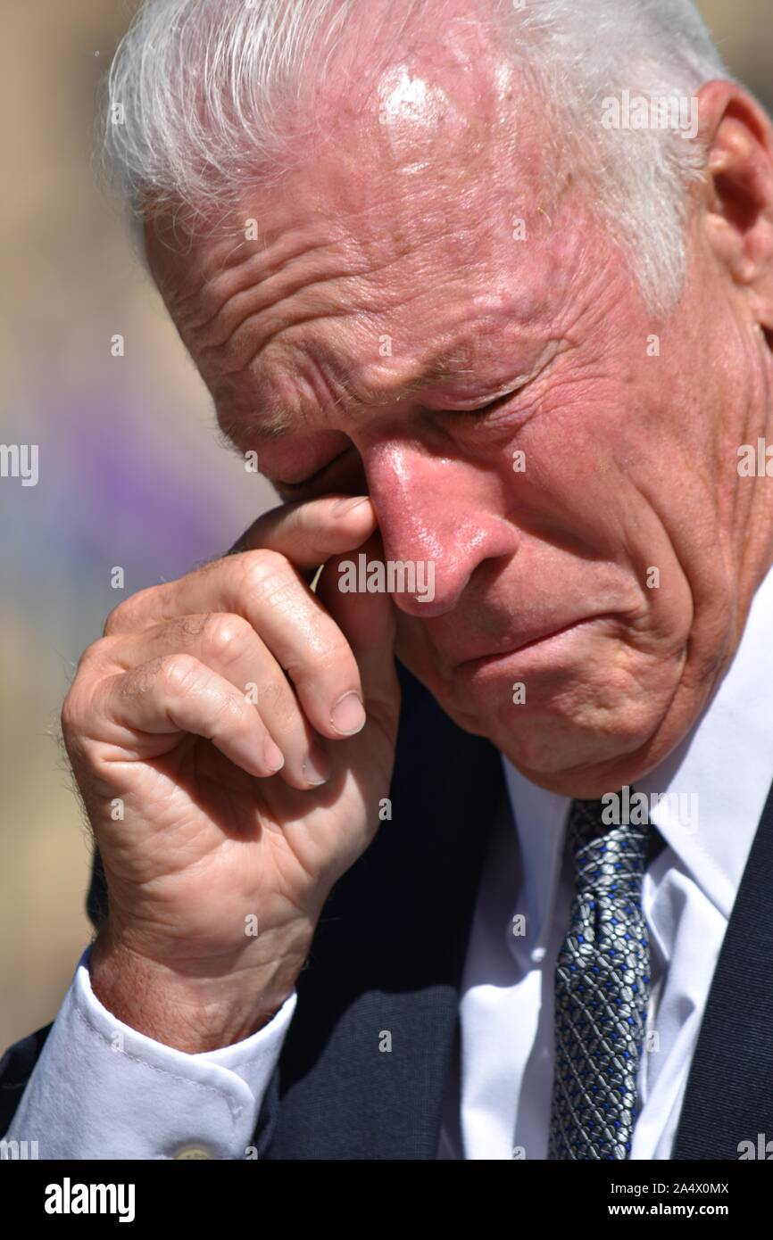 Senior Business Man Crying Wearing Business Suit Stock Photo - Alamy