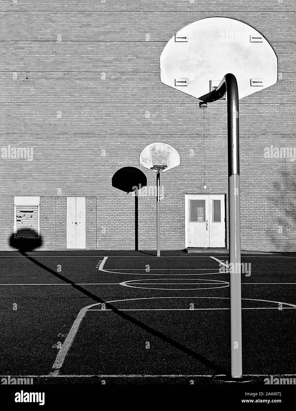 Old Schoolyard Basketball Court Stock Photo - Alamy