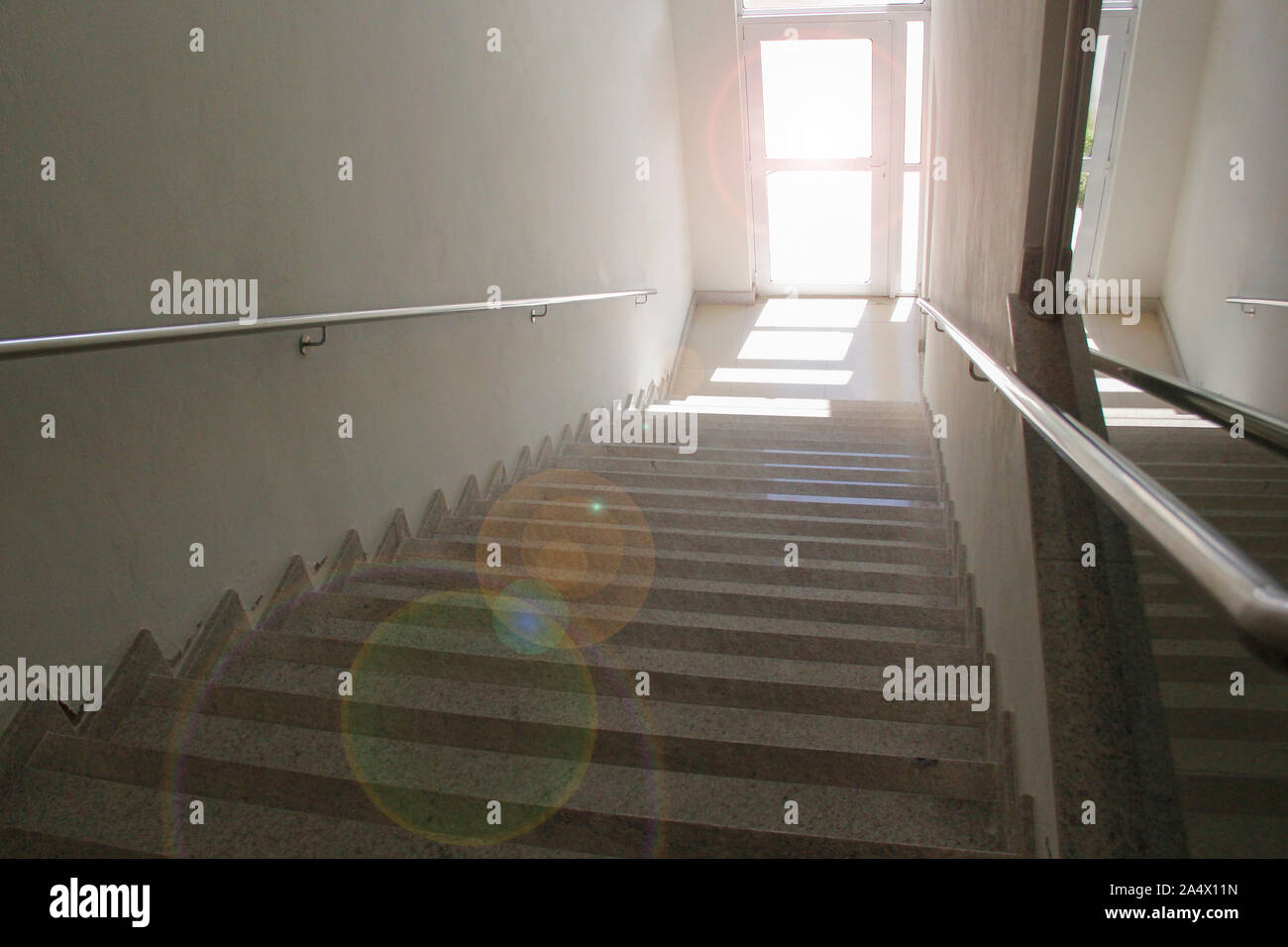 Stairway from top with clear door - concept of way forward ...