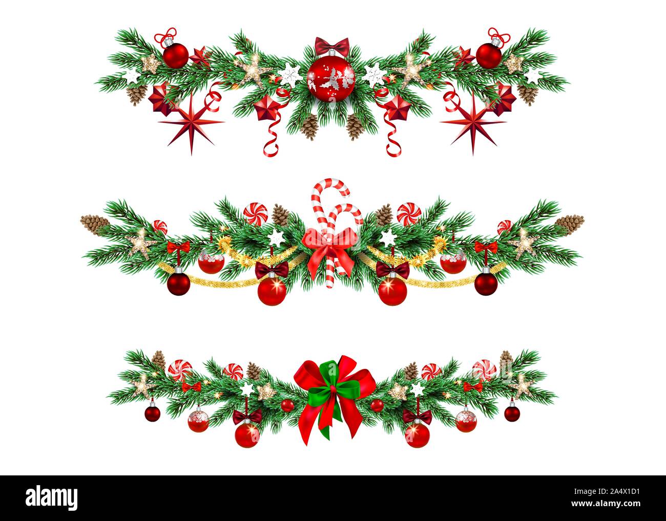 Tinsel garlands Stock Vector Images - Alamy