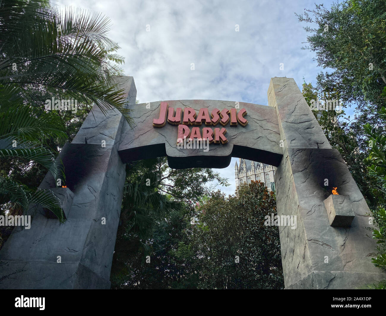 Orlando, FL/USA-10/7/19: Jurassic Park entrance sign at Universal ...