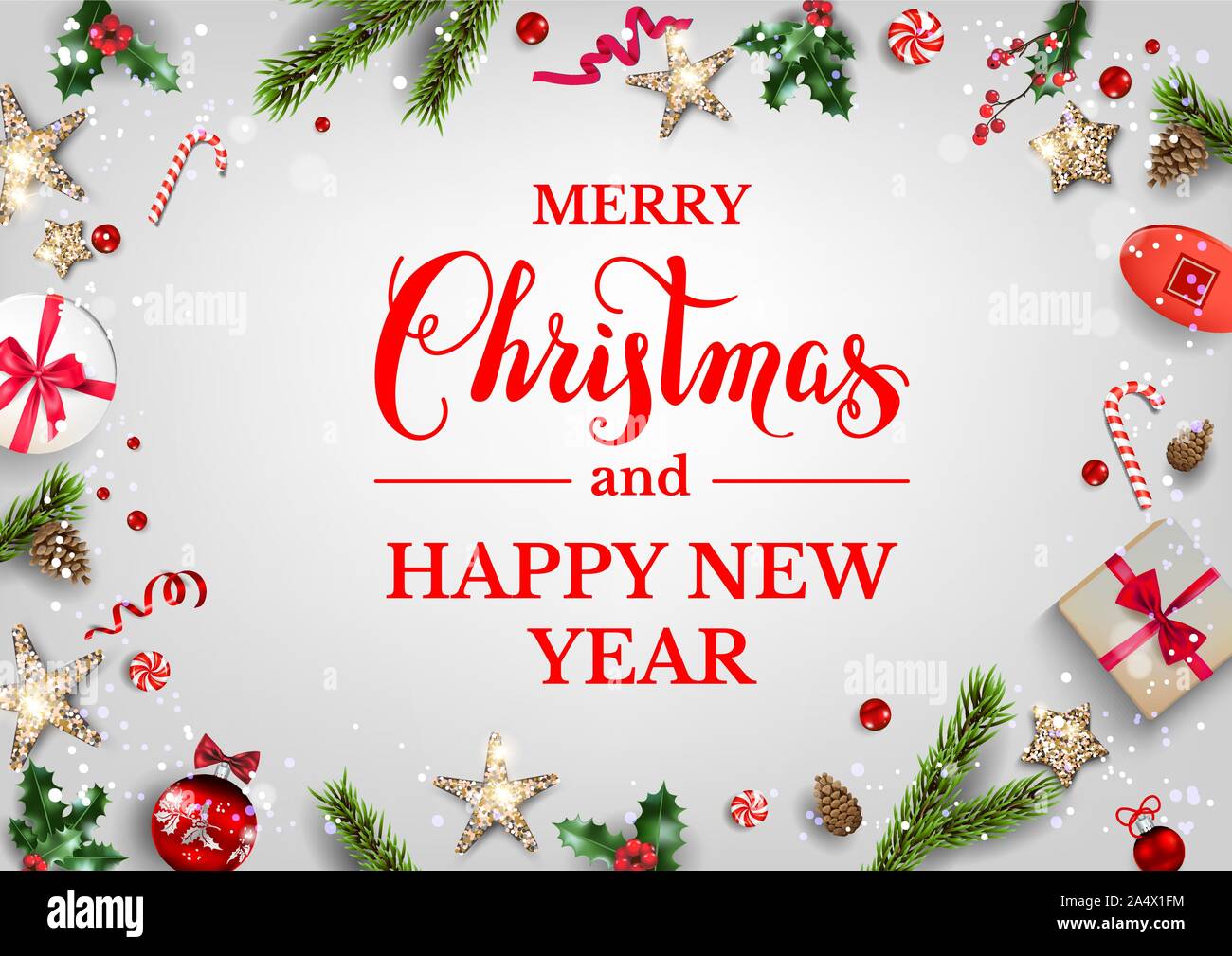 Christmas background candy decorations Stock Vector Images - Alamy