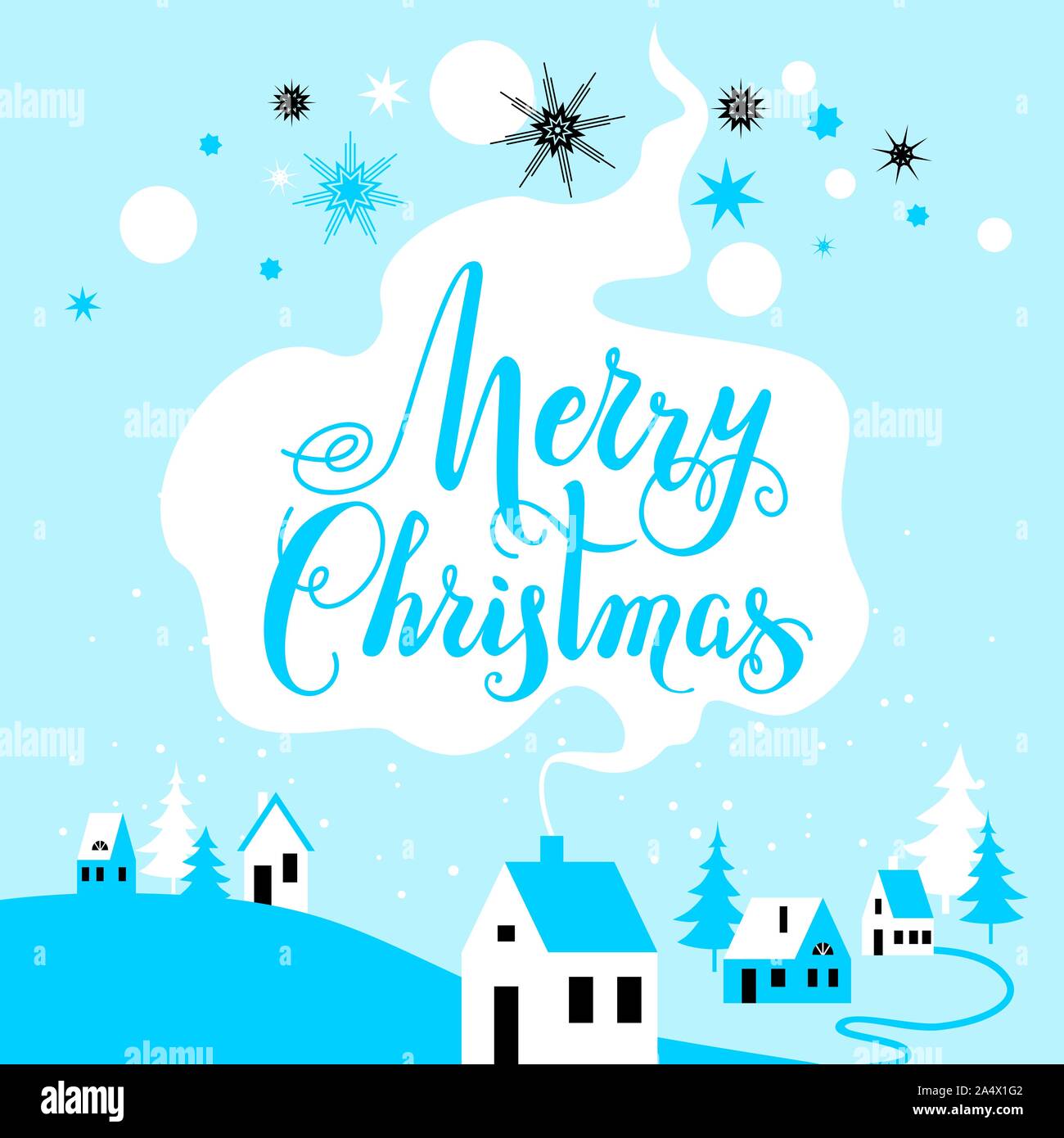 Abstract landscape blue Stock Vector Images - Alamy