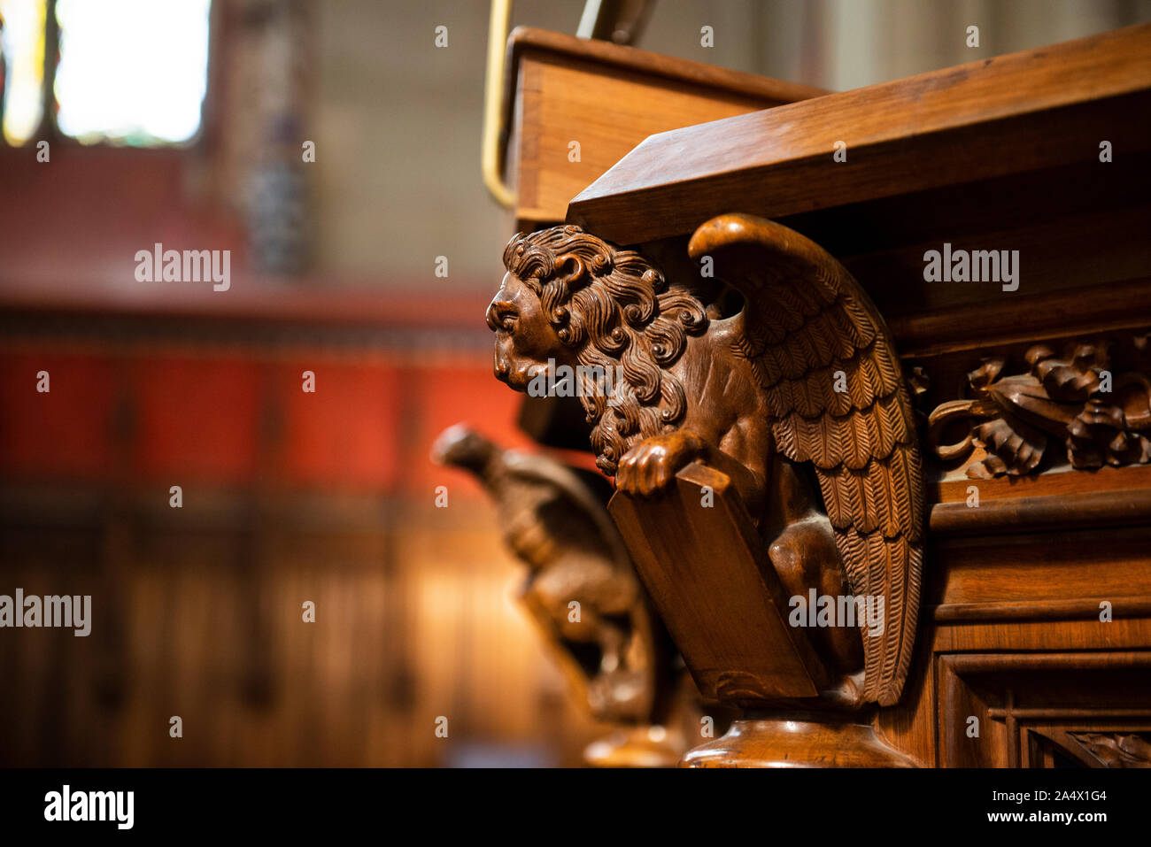 Ornate pew inside St Pierre'S cathedral geneva, Geneva Stock Photo - Alamy