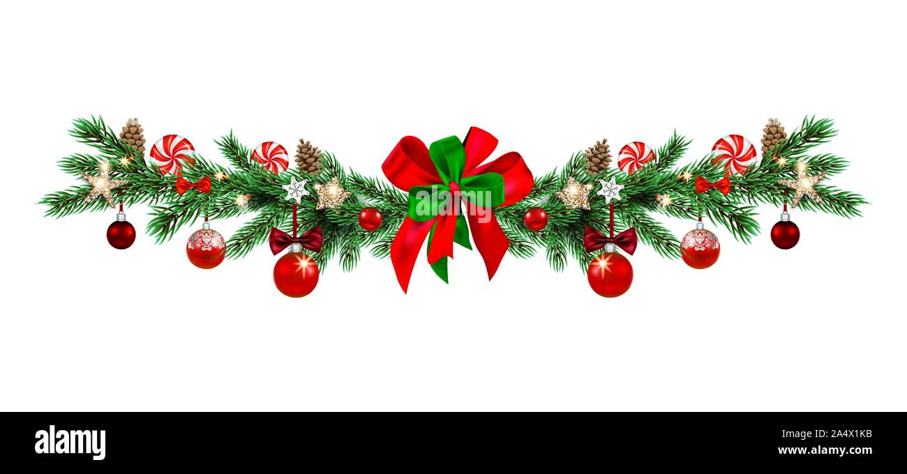 Christmas garland decoration Stock Vector Images - Alamy