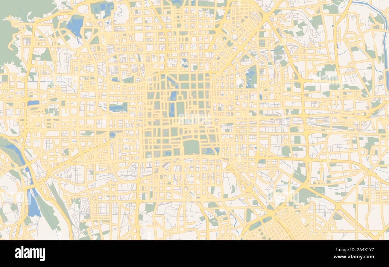 Printable street map of Beijing, Province Beijing, China. Map template ...