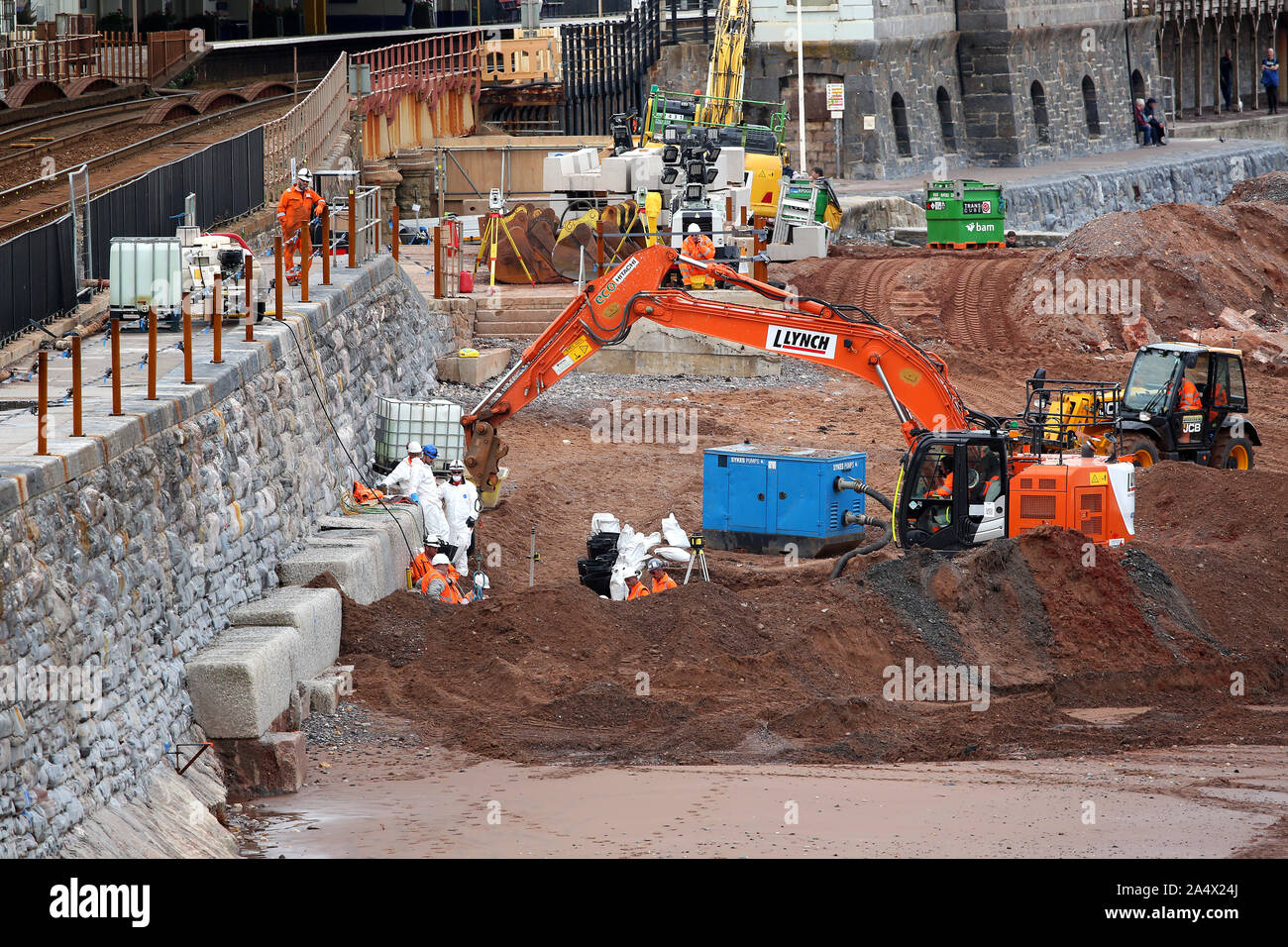 Construction starts on heightening the sea wall and defences alongside ...