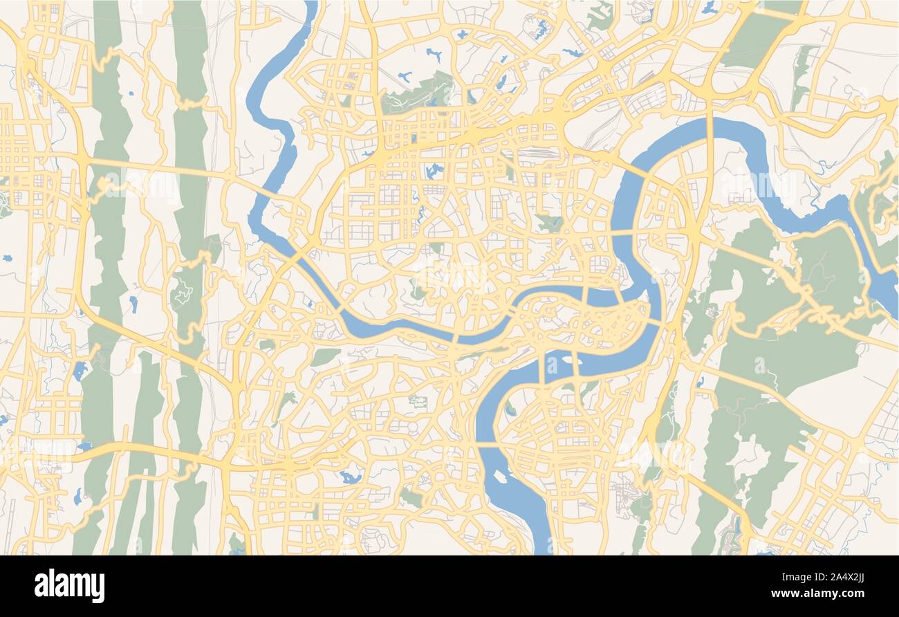 Printable street map of Chongqing, Province Chongqing, China. Map ...