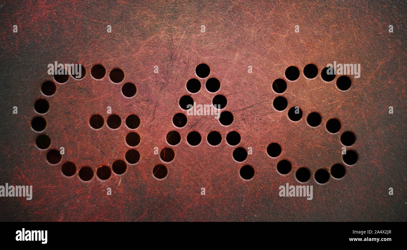 Gas information sign warning notice Stock Photo - Alamy