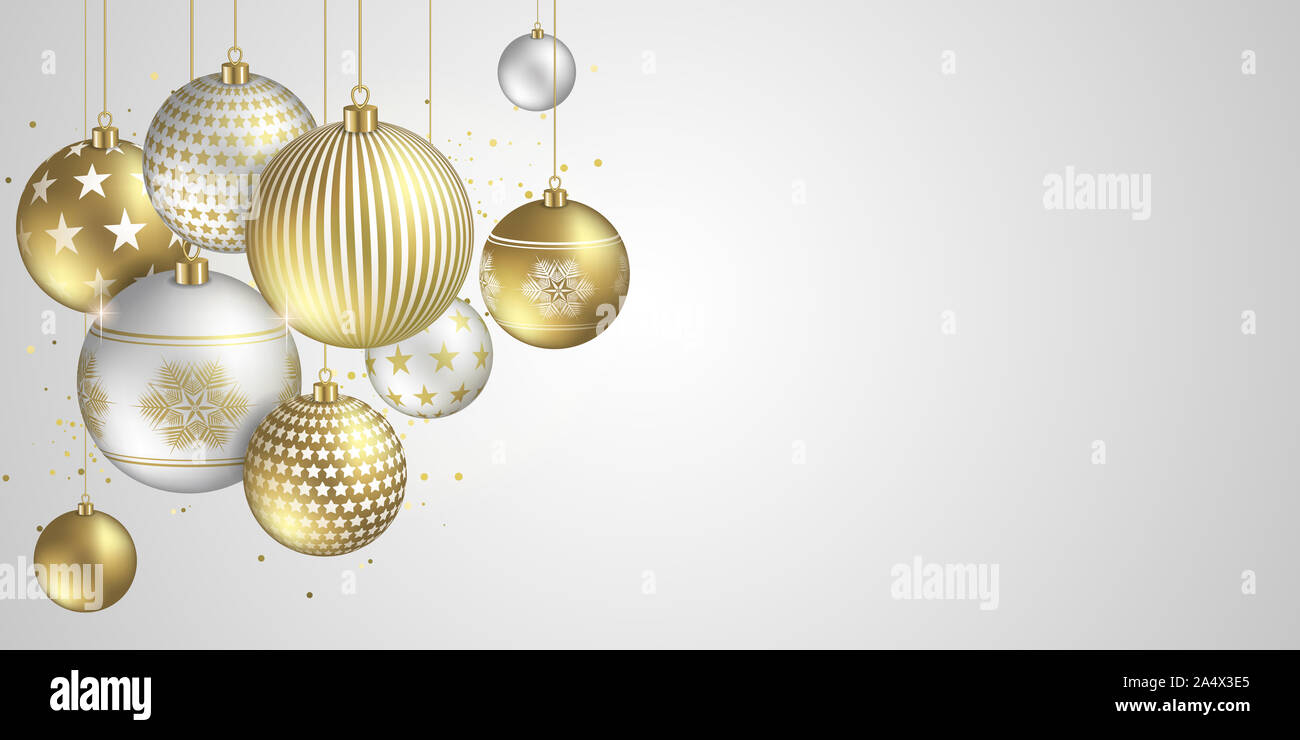 Christmas balls abstract design banner Stock Photo - Alamy