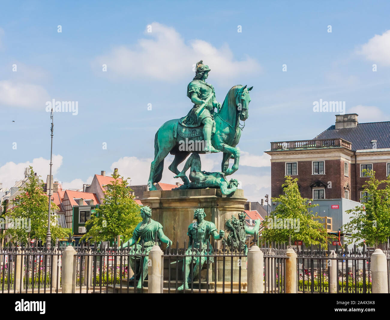 The statue of King Christian V of Denmark in Kongens Nytorv ( Kings ...
