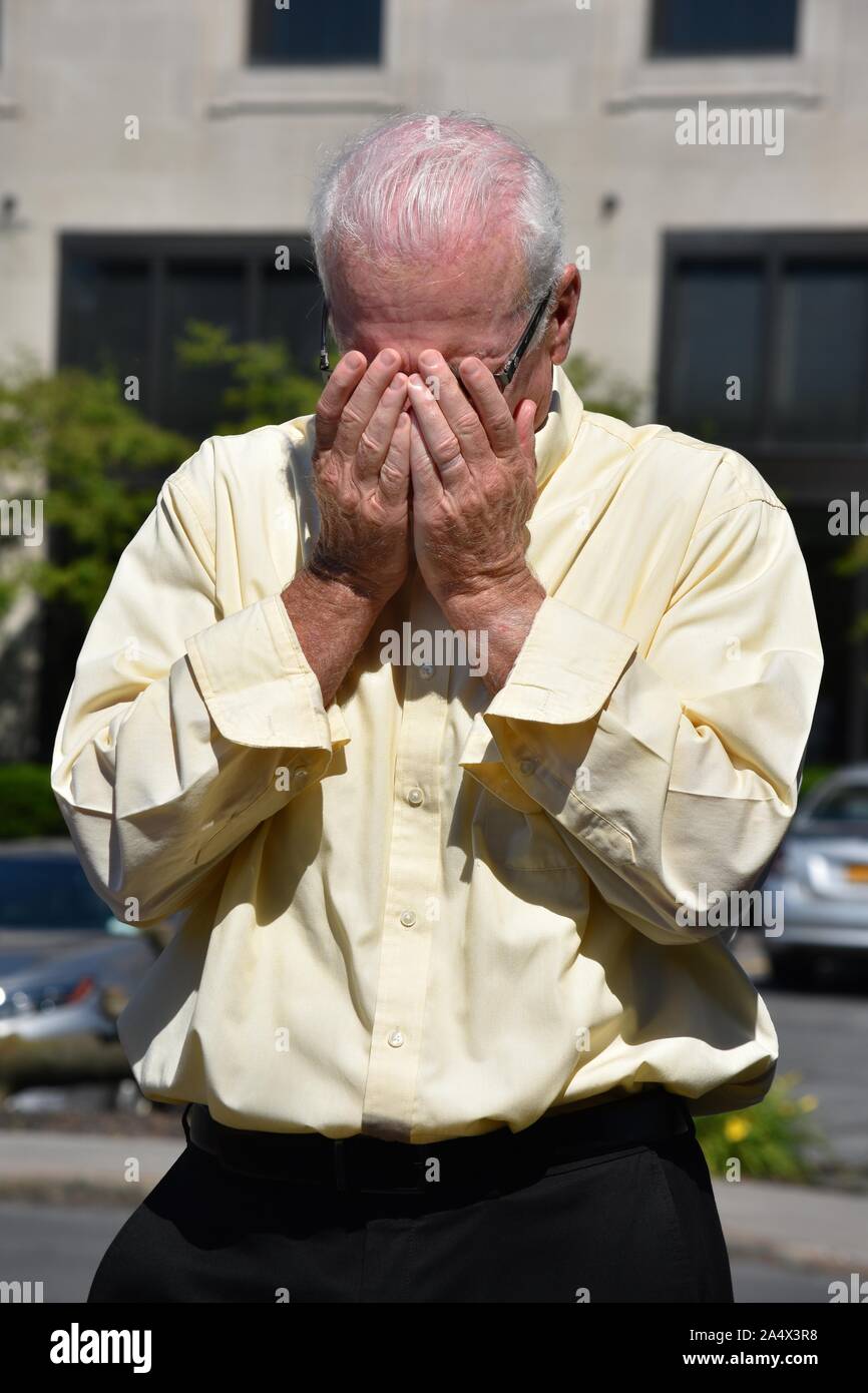 Hopeless Old Senior Grandfather Stock Photo - Alamy