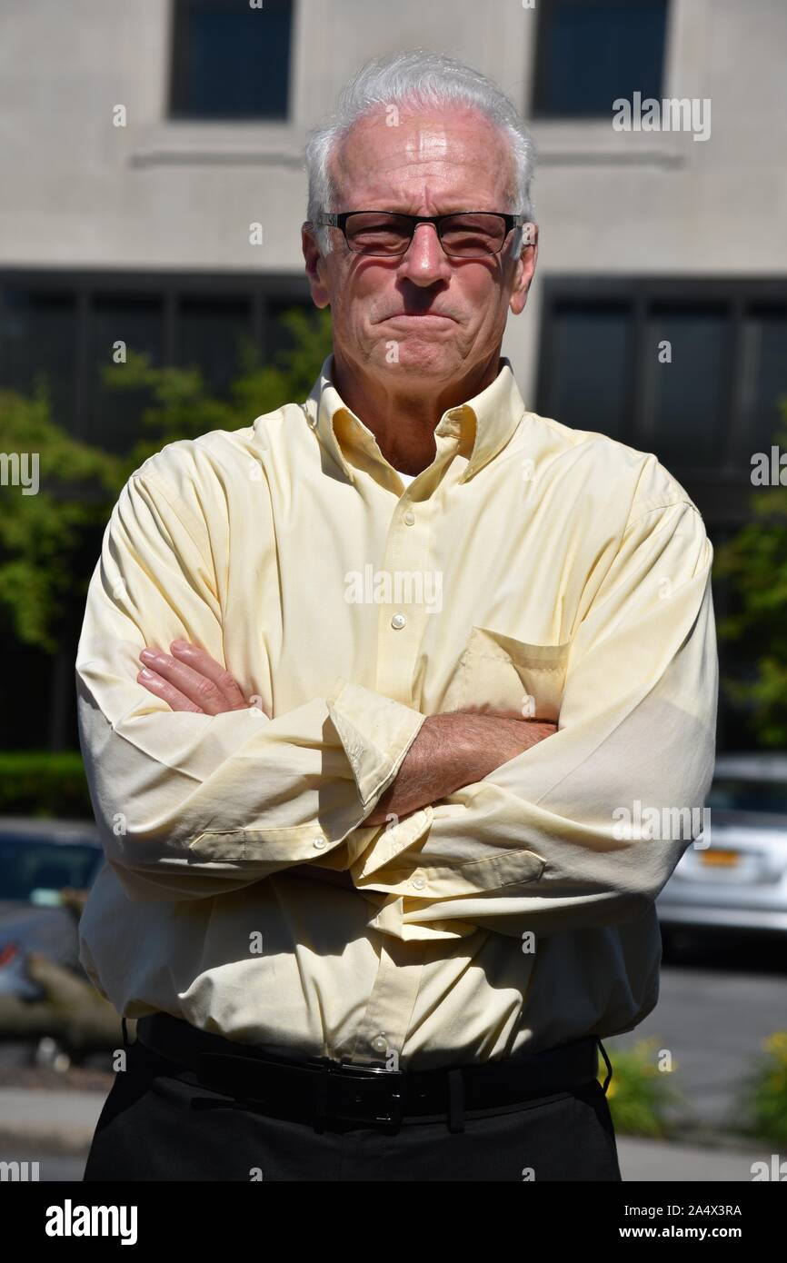 An Unemotional Old Senior Person Stock Photo - Alamy