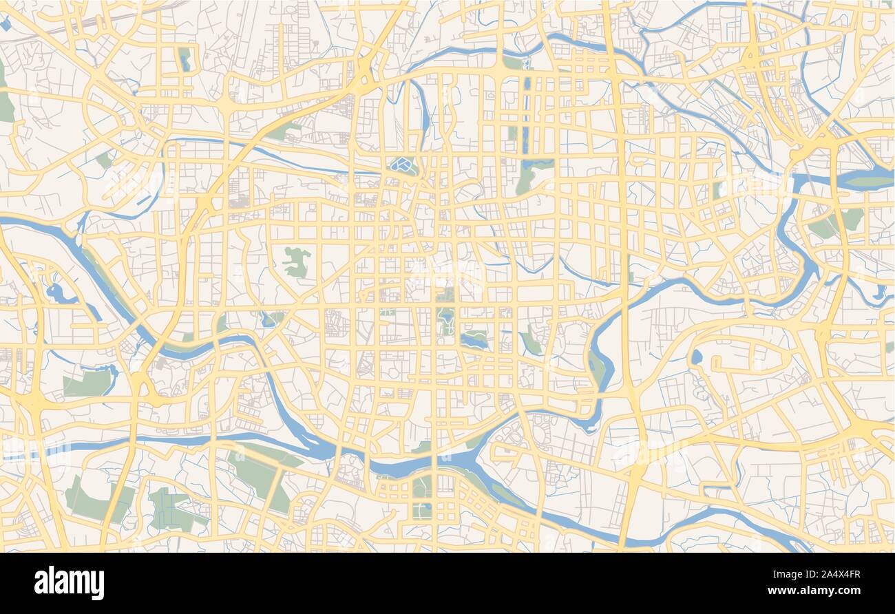 Printable street map of Foshan, Province Guangdong, China. Map template ...