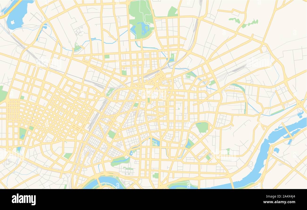 Printable street map of Shenyang, Province Liaoning, China. Map ...